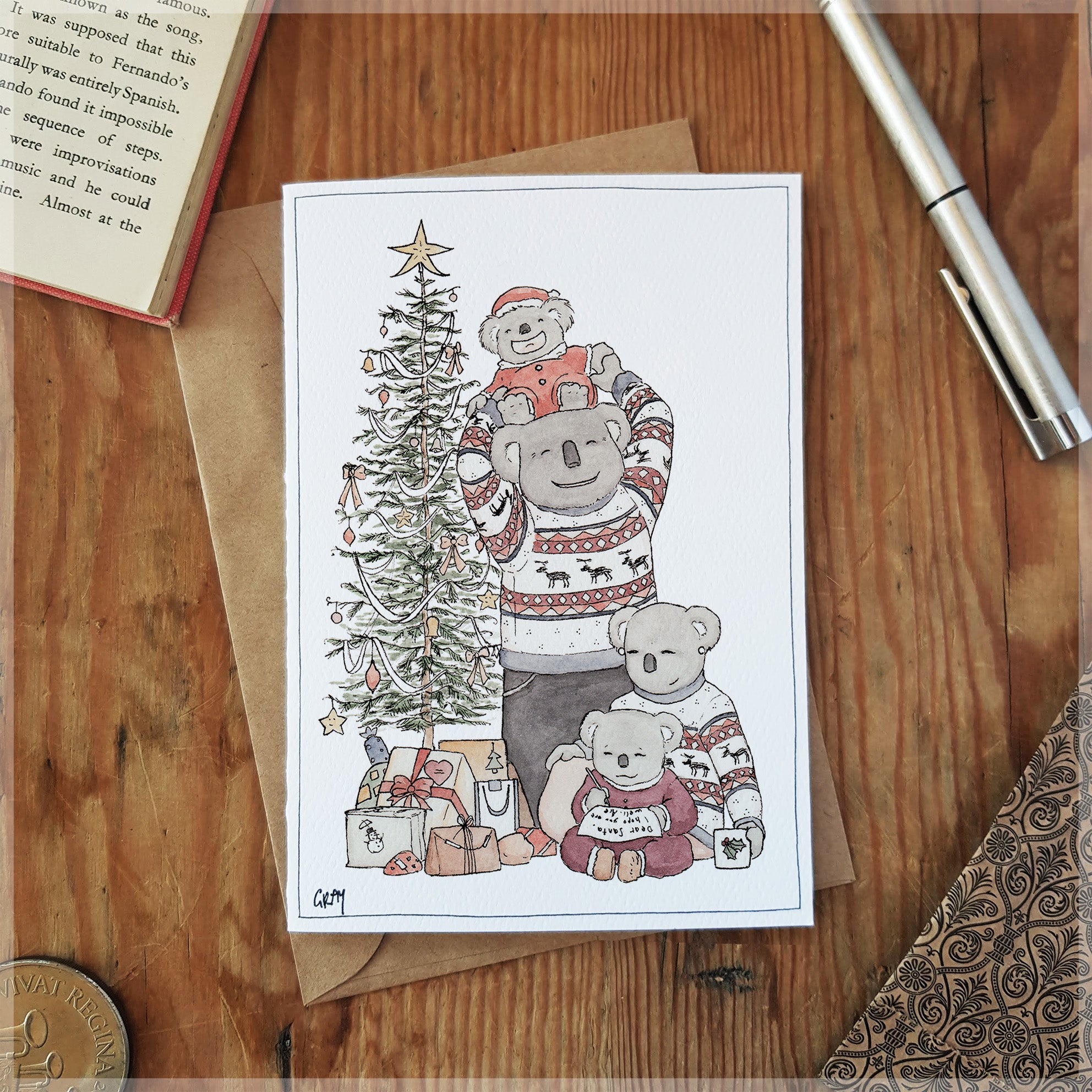 Christmas Koalas - Christmas Card – Erlenmeyer Art