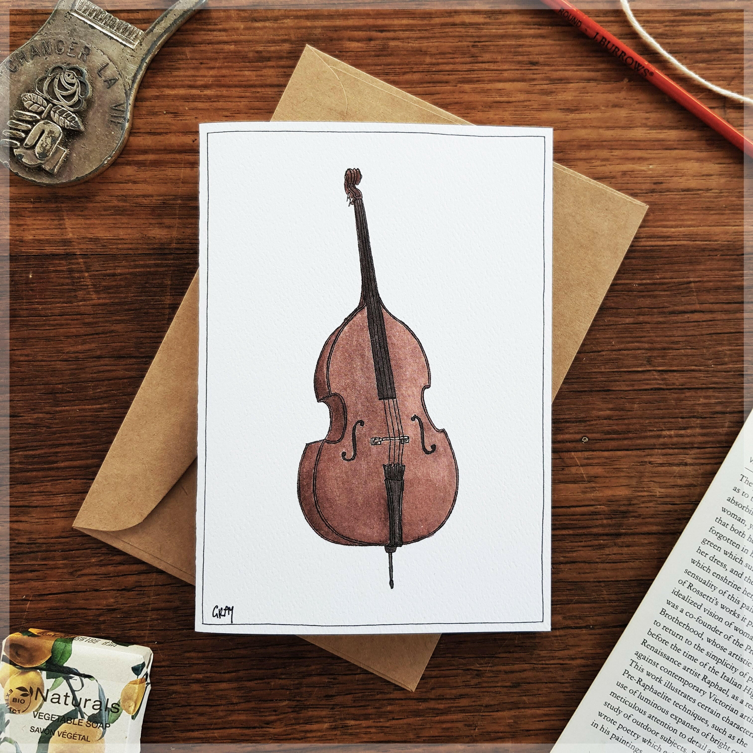 Double Bass - Greeting Card – Erlenmeyer Art
